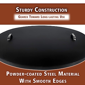 Fire Pit Cover Round, Snuffer Lid Ring Finish 38” inch Diameter, Drop-in Burner Fire Pit Pan Lid- 1.5 mm Thickness, Grill Fire Ring Lid with Handle