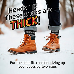 Hot Feet Men's 2 Pairs Heavy Thermal Socks