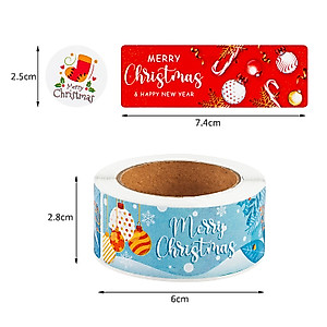 1360 pcs Christmas Stickers Roll for Envelopes and Gifts Merry Christmas Ornament Stickers for Kids Holiday Stickers for Christmas Cards Present Boxes Party Favors