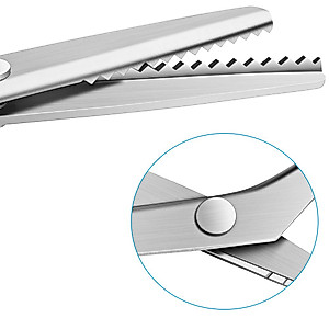 Pinking Shears Serrated,Comfort Grips Handled, Professional Dressmaking Sewing Craft Zig Zag Cut Scissors, Suitable for Many Kinds of Fabrics and Paper, 9 Inch