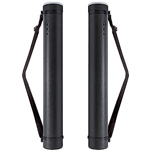 IPETRK 2-Pack Extendable Poster Storage Tube Expand from 24.5” to 40”, for Carry Documents | Artworks | Blueprints | Drafting | Scrolls or Arrow,Black Portable Durable Round Tube with Shoulder Strap
