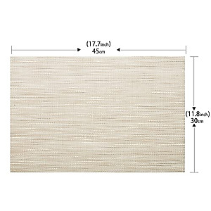 VMVN Placemats,Washable Woven Place Mats for Dining Table,Heat-Resistant PVC Table Mats Set of 6,Easy to Clean