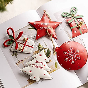 QAZIUY Christmas Ornaments 2023 Funny Hanging Ornaments Clearance Christmas Decorative Pendant Christmas Tree Decorative Pendant Star Snow Christmas Tree Red White