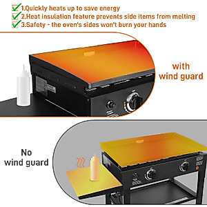 JiRiCHMi Blackstone Wind Guard 28 Inch - Blackstone Griddle Accessories for Flat Top Gas Grill,Suitable For Blackstone Accessories Kit Wind Blocker,Compatible with Rear Grease Cup,Hood and Side Shelf