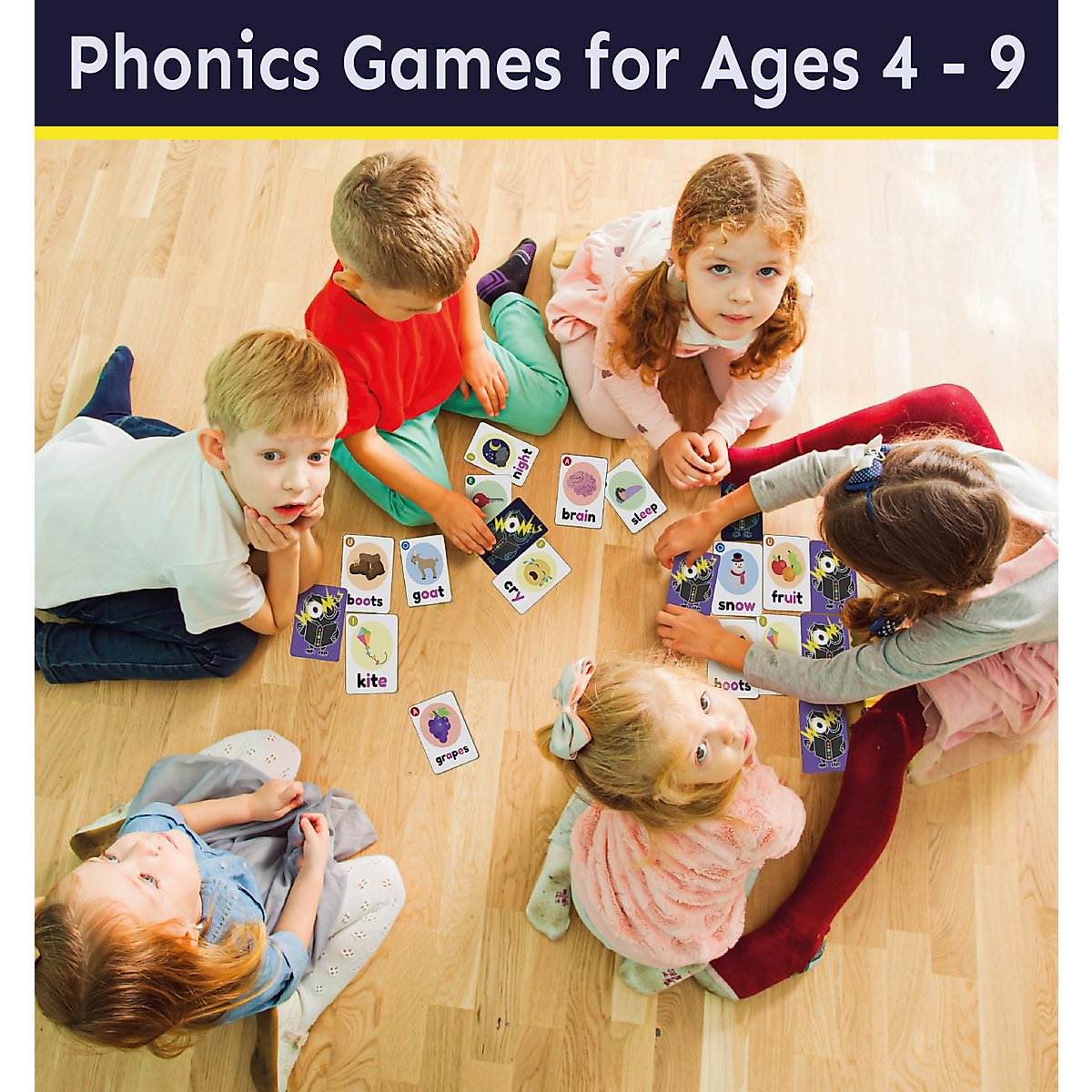 THE BAMBINO TREE WOWELs Phonics and Vowel Sounds Card Game - Learn to Read Kindergarten 1st 2nd Grade Learning - Short Vowel CVC Words and Long Vowel Matching Game 2-8 Players