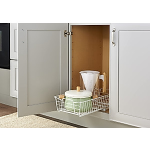 ClosetMaid 11 in. Pull Out Cabinet Organizer Heavy Duty, Slide Out Pantry Shelves Drawers for Kitchen, Bathroom, White, Inch One Tier