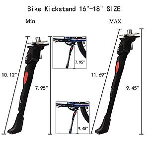 Yeipower Bike Bicycle Kickstand Adjustable-Center - Adjustable 16 18 20 22 24 26 Inch for Kids Adult Trek Mountain Bike Road Bicycle