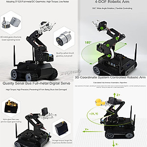JETANK AI Kit for Jetson Nano Developer Kit (B01) to Build Smart AI Tracked Mobile Vision Robot with IMX219 Camera Sensor Dual-Band Wireless WiFi Bluetooth Monitor Motion Color Detection @XYGStudy