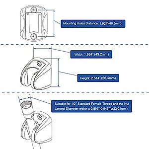 YOO.MEE On Wall Mount Shower Bracket for Handheld Shower Head, Height Adjustable Holder - Large Angle Adjustable to Meet Any Space Bathroom- Chrome