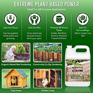 Garden Box Sealer | FDA Food Contact Safe Plant-Based Wood Sealant for Raised Beds, Planters & Pet Houses. Protects All Wood Types from Water & Weather Damage | Eco-Friendly Sustainable Solution