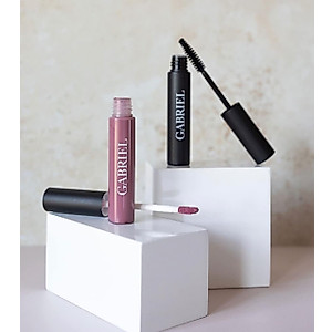 Gabriel Cosmetics Mascara (Black), Natural, Paraben Free, Vegan, Gluten free, Cruelty free, No GMO, Voluminous full lashes, Non flaky, Water resistant, 0.25 Fl Oz.