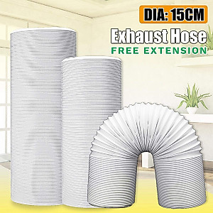 Bysameyee Portable Air Conditioner Hose Extention Coupler, Universal 5.9 Inches (150MM) AC A/C Exhaust Vent Hose Connector Coupling Fits Clockwise and Counter-Clockwise 5.9” Thread Hose
