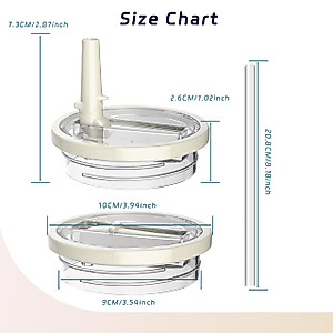 Miavers 2Pack 40oz Tumbler Flip Straw Lid Replacement suit for Stanley Quencher cup,leak proof and spill resistant tumbler lid, convenient Tumbler Cover applicable to Stanley 40oz tumbler (Beige)