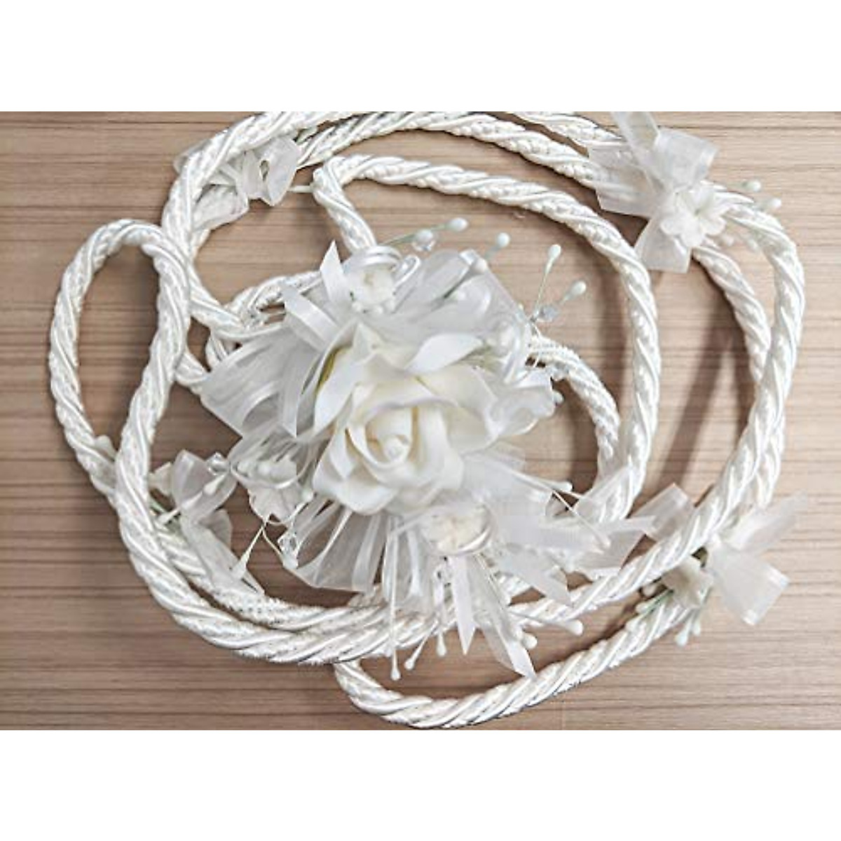 Beautiful Pure All White Intertwine Embellishment Accent Rope Migajon Lazo Wedding Lasso Traditional Lazos De Boda Tradicional Bridal Gift Box Union