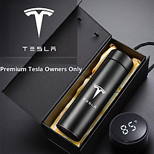 MADASD Insulated Coffee Cup for Tesla Model Y,Insulated Coffee Tumbler Stainless Steel to Go for Hot/Ice Coffee Tea with Seal Lid nsulated Beverage Containers,Black