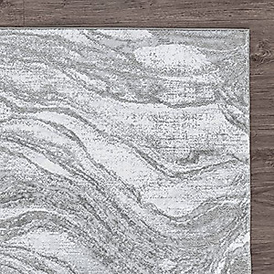 GLORY RUGS Abstract Area Rug Modern Contemporary Faded Soft for Living Room Dining Room Bedroom Home and Office (108Gray, 8x10)