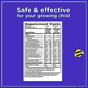 Zarbee's Complete Kids Multivitamin Gummies + Immune Support, Children Vitamins Gummy with Vitamin A, C, D3, E, B6, B12, Folic Acid & Total B-complex, 70 Count