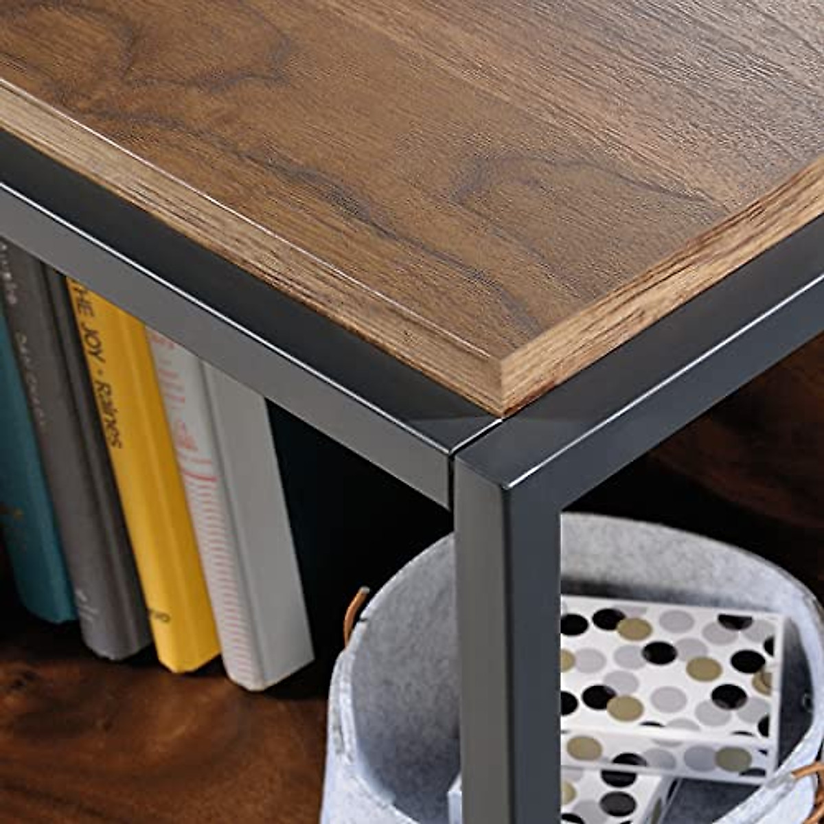 Sauder Nova Loft Coffee Table, L: 33.07" x W: 32.28" x H: 19.09", Grand Walnut Finish