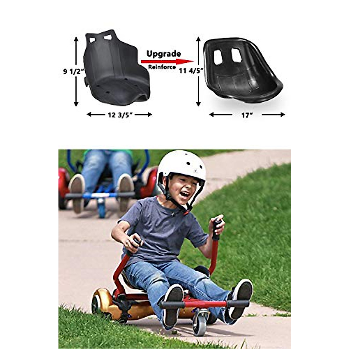 KUMAMOT Hoverboard Seat Attachment for 6.5” 8” 10” Hoverboard, Go Kart Cart Conversion Kit, Accessories for Self Balancing Scooter, Hoverboard Cart for Kids and Adult, Adjustable Frame Length, Pink