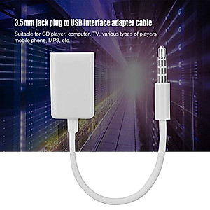 ASHATA Audio Cable 3.5mm Male to USB Female, USB Female to Aux Jack Male Audio Cable 3.5mm Auxiliary Adapter Converter Cable for Devices with AUX Audio Jack