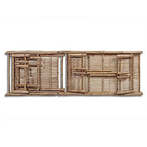 MBFLUUML Outdoor Lounger, Patio Recliner, Patio Lounger, Sun Lounger Bamboo Ideal for Outdoor Settings Such as terraces, Poolside, backyards etc.