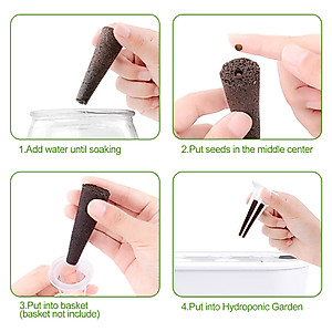 Tvoip 50 Pack Grow Sponges, Eco-Friendly Plant Seed Starter Sponges Compatible Seed Pod Replacements Root Growth Sponges Gardening Accessories Suitable Garden System Seed Starting (50 Pack Sponges)…