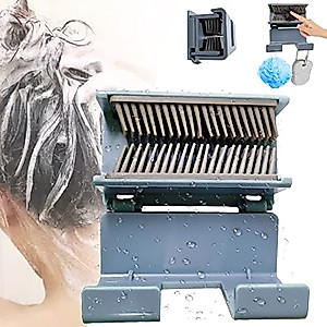 Shower Hair Catcher Wall Mount, Easy to Install and Clean Hair Trap for Shower Drain Protector, Durable Shower Drain Hair Catcher, Reusable Bathroom Gadgets Hair Collector for Shower, Light Blue