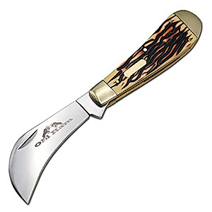 Old Ram Hawkbill Pruner Knife Traditional Lock blade Folding Knife Design Handle for Outdoor, Hunting, Camping