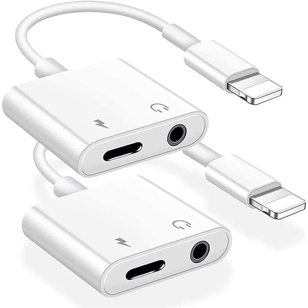 Headphone Adapter for iPhone [Apple MFi Certified], 2 in 1 Lightning to 3.5mm AUX Audio Dongle Charger Splitter for iPhone Accessories Compatible with iPhone 13/12/11/XR/X/8/7, Support All iOS System