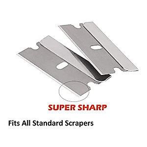 80 PCS Razor Blades, Stainless Steel Single Edge Razor Blade for Standard Scraper Tool, Heavy Duty Scraper Blades Replacement and Box Cutters