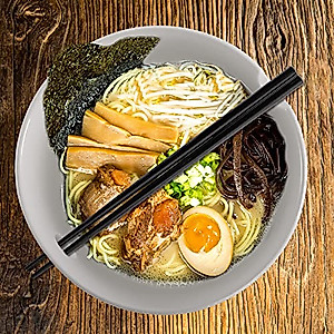 AVLA 2 Pack Porcelain Ramen Bowls, 15/26 OZ Japanese Udon Noodle Miso Bowls with Chopsticks, Deep Soup Bowl Set with Holes for Pho, Soba, Dipping Dishes, Dishwasher and Microwave Safe