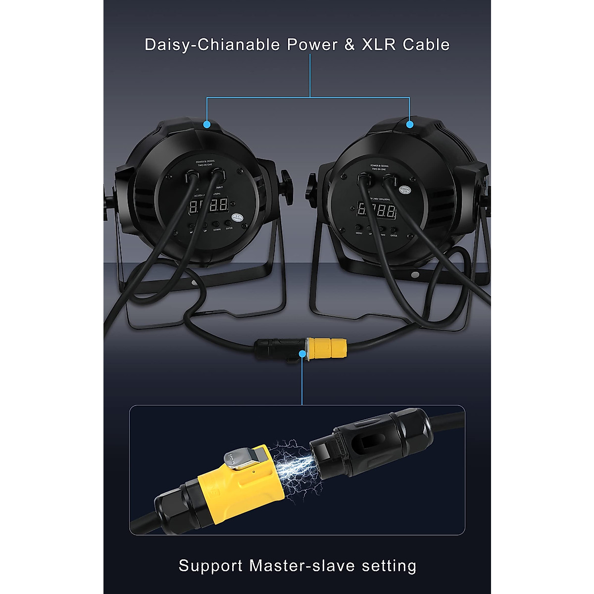 BETOPPER Stage Spotlights, 100W LED DMX Lights, Warm & Cold White Spot Lights COB Stage Lighting, Strobe Lighting for Church, Parties, Wedding, Theatre, Live Events, Stage etc.(1 Pack)