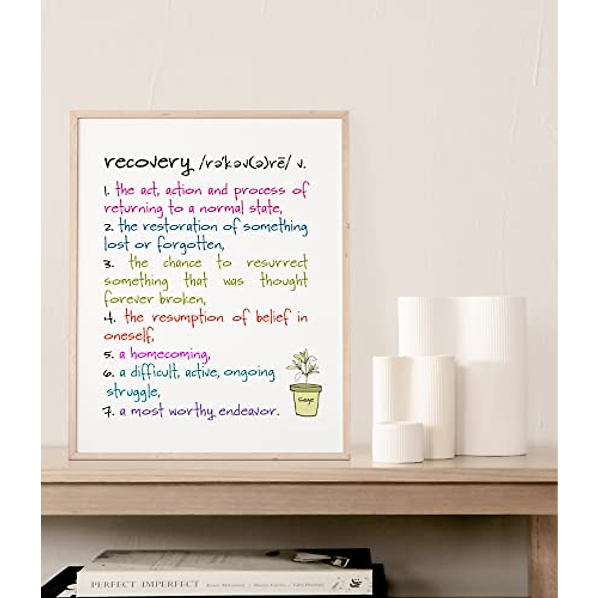 Sober - Sobriety Gifts for Women and Men - Alcoholism Recovery - Quotes Wall Decor - Alcohol and Drug Abuse Get Well Encouragement Gift - Recovery Poster - 8x10 Art Print - UNFRAMED