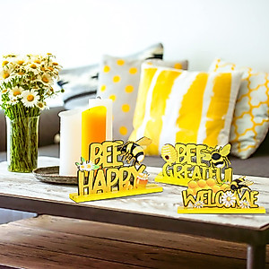3 Pieces Bee Table Decor Signs Bee Classroom Decorations Bee Decorations for Classroom Bee Themed Classroom Bee Stuff Bee Decorations for Home