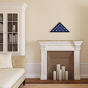 Americanflat Small Flag Case Frame - Black Wrapped MDF Wood - Fits Small Size 3x5 Folded Flag - Memorial Flag Frame Display Case for Table or Wall Display with Hanging Hardware Included