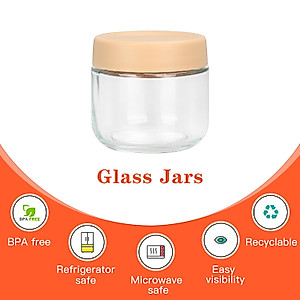 Mdvora 3 Pack 16oz Overnight Oats Jars with Lids, Glass Jars with Airtight Lids, Wide Mouth Overnight Oats Jars, Glass Food Storage Containers(3 Pack, 16oz)