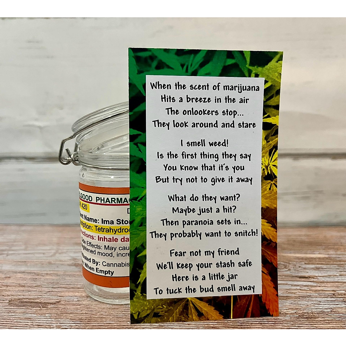 Funny Airtight Odor proof Glass Stash Jar With Lid Gift For Hiding