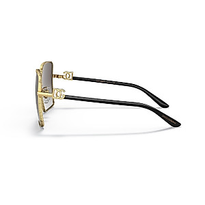 Dolce & Gabbana Women's Round Fashion Sunglasses, Gold/Light Grey Gradient Black, One Size