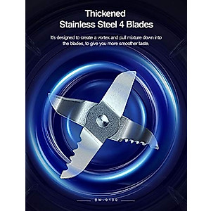 Professional Countertop Blender for High-Speed Shakes, Smoothies, Juicing & More - Crush Ice, Frozen Fruit, and More with 4 Stainless Steel Blades & 60oz Jar - Easy to Clean, Perfect for Kitchen Use (Black)