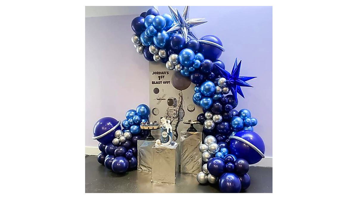 Metallic Blue Balloon Garland Kit - 110 Pcs for Celebrations