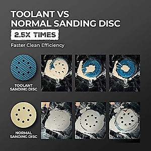 50pcs Diamond Shape 5 Inch Sanding Disc, Revolutionary Patent Assorted 8 Hole Hook and Loop Sanding Discs for Random Disc Sanders & Orbital Sanders (60-400 Grit) by toolant