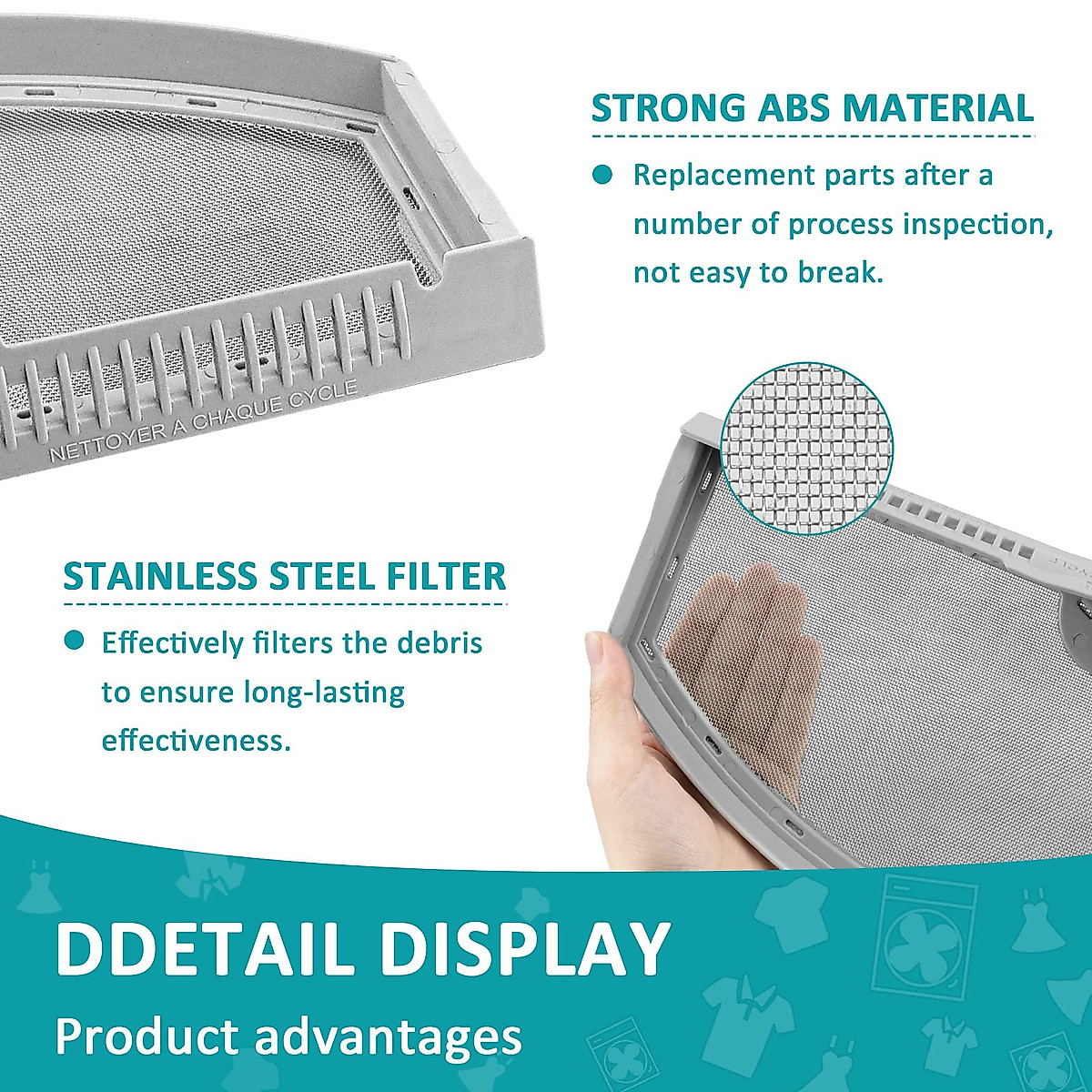 Dryer Lint Screen Replacement WE03X23881 Compatible for G-E Hot-point Lint Trap-Upgraded Stainless Steel Dryer Filter Lint Screen by Sikawai