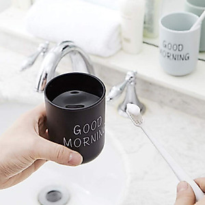 Tumbler Cup Good Morning Cup Toothbrush Holder Toothbrush Cup for Holding Normal Toothbrushes 330ml Lightweight Nice for Home and Travel (Blue)