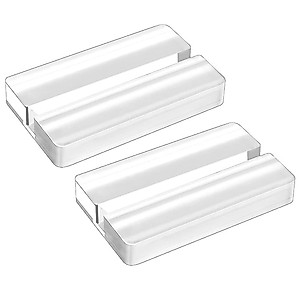 2 Pcs Clear Acrylic Place Card Holders Sign Holders Table Numbers Display Stands with Card Slot for Wedding, Message, Menu, Photo, Card