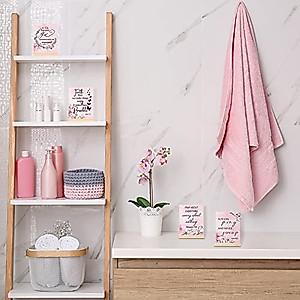 4 Pieces Inspirational Quotes Desk Decor Christian Home Decors Pink Motivational Bible Wood Block Plaque Table Signs Decorative Table Sign Centerpiece for Women Desk Office Decor Gift for Girls