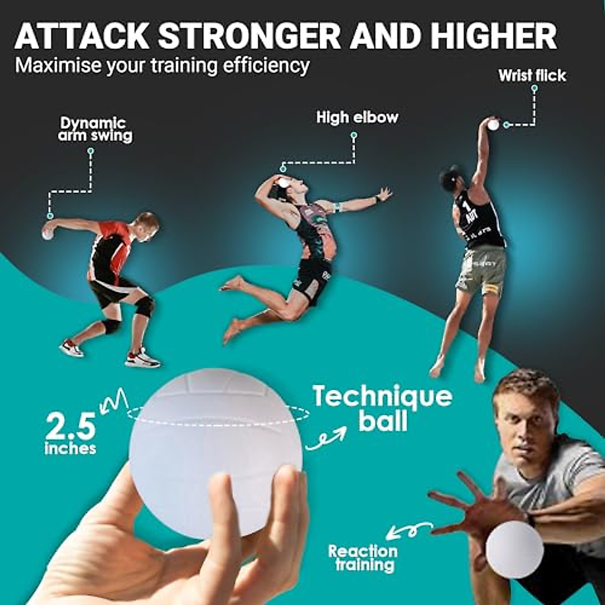 Volleyball Rebounder Training Equipment - Volleyball Serve Spike and Hitting Trainer. Volleyball Accessories Indoor and Outdoor - Great Volleyball Gifts for Teen Girls
