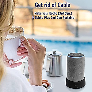 Battery Base for Echo 3 & Echo Plus 2 Make Them Portable Not Include The Speaker or Charge Cord ( Upgrade Version)