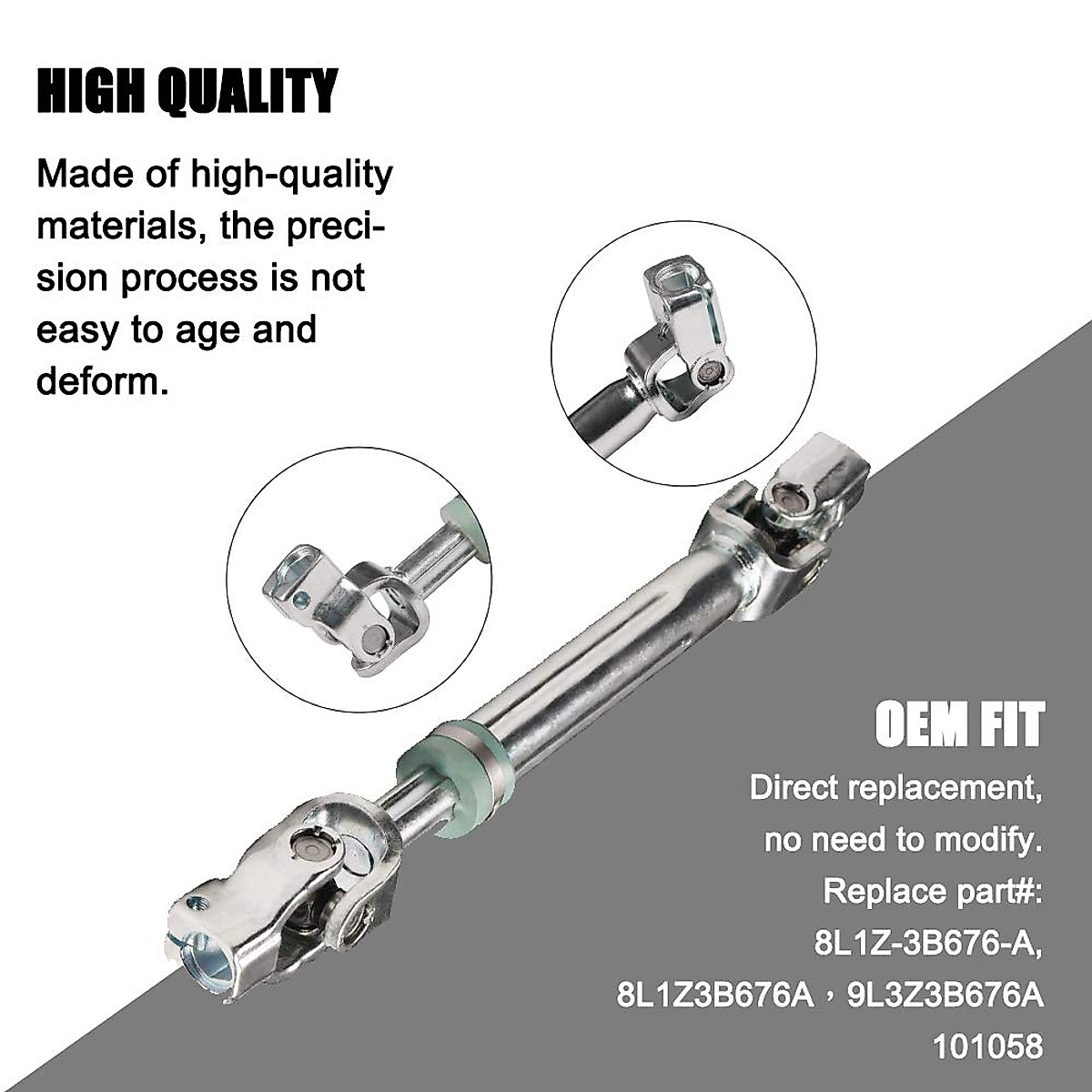 Lower Intermediate Steering Column Steering Shaft w/U-Joint Coupler Fits for 2009-2014 Ford F150, 2007-2014 Expedition and Lincoln Navigator Replaces 8L1Z-3B676-A 8L1Z3B676A