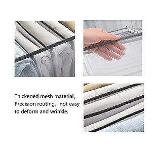 Kyweel 3PCS Washable Wardrobe Clothes Organizer，Foldable Visible Closet Organizer Clothes Drawer Mesh Separation Box For Jeans, T-shirts, Leggings, Underwear, Children's Clothing，Socks（7 Grids）