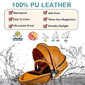 Hot Mom Baby Stroller: Baby Carriage with Adjustable Seat Height Angle and Four-Wheel Shock Absorption,Reversible，High Landscape and Fashional Pram (Brown-2)